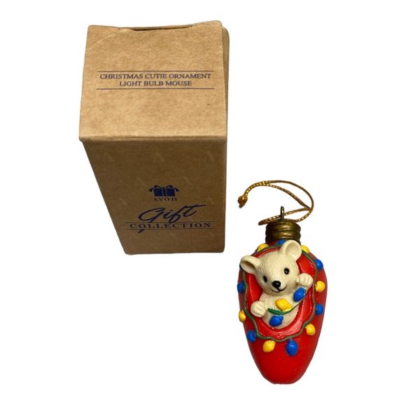 Avon | Holiday | Vintage Avon Christmas Cutie Ornament Light Bulb Mouse ...